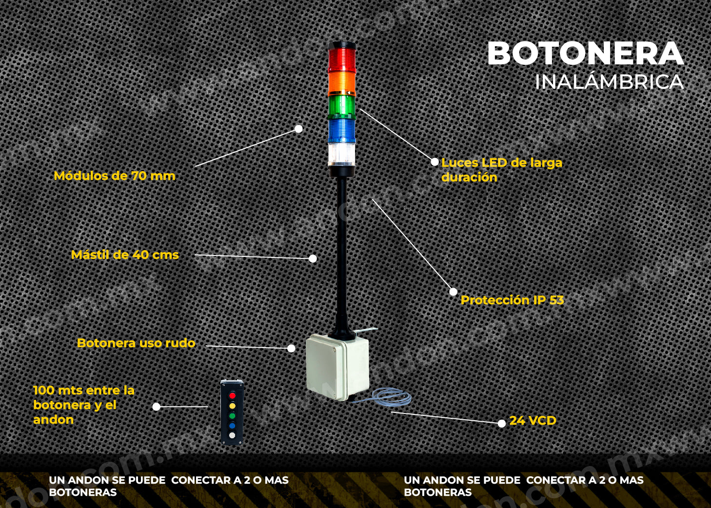 Andon con Botonera Inalámbrica – Andon Store