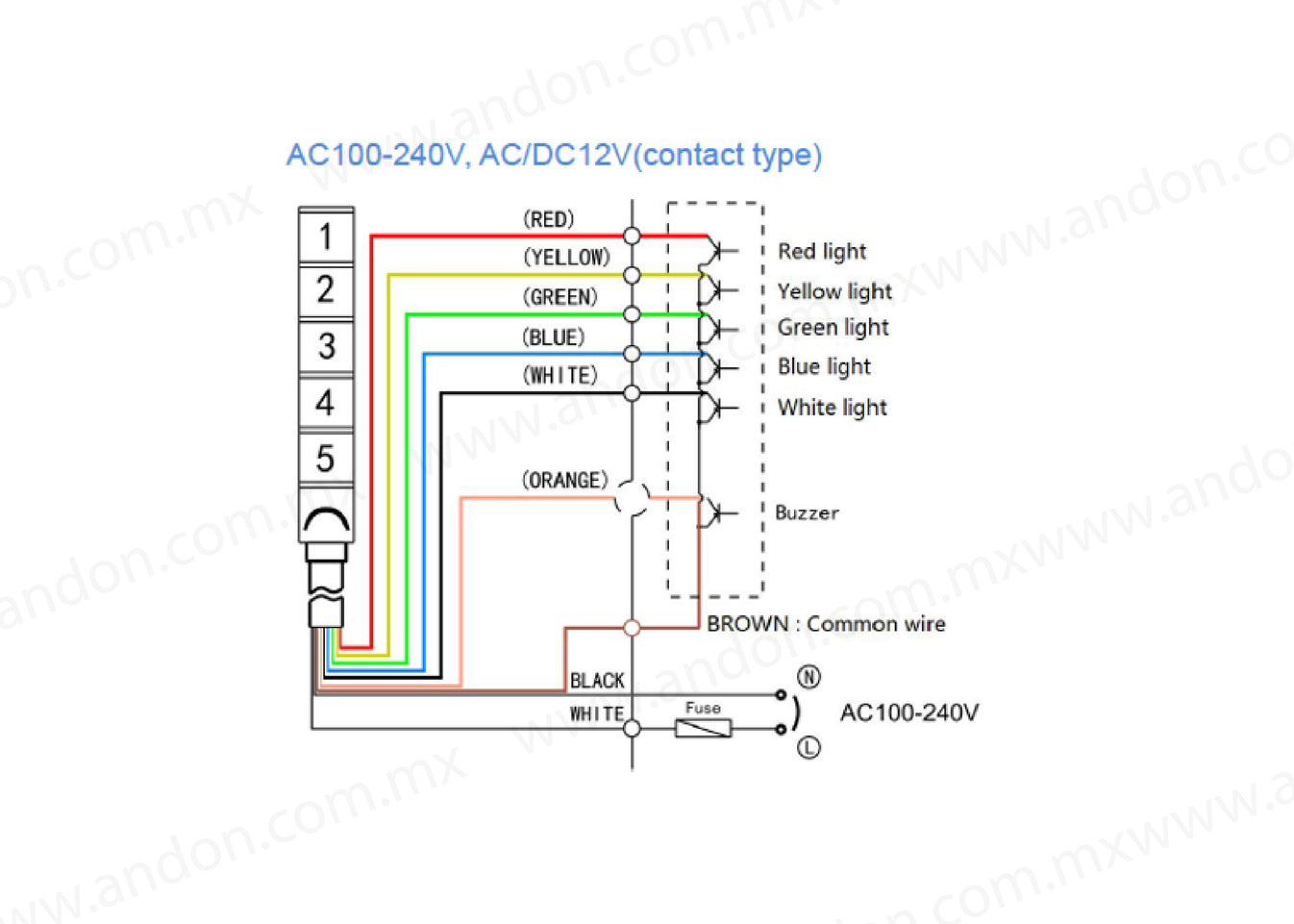 Torreta de 70 mm con Buzzer – Andon Store