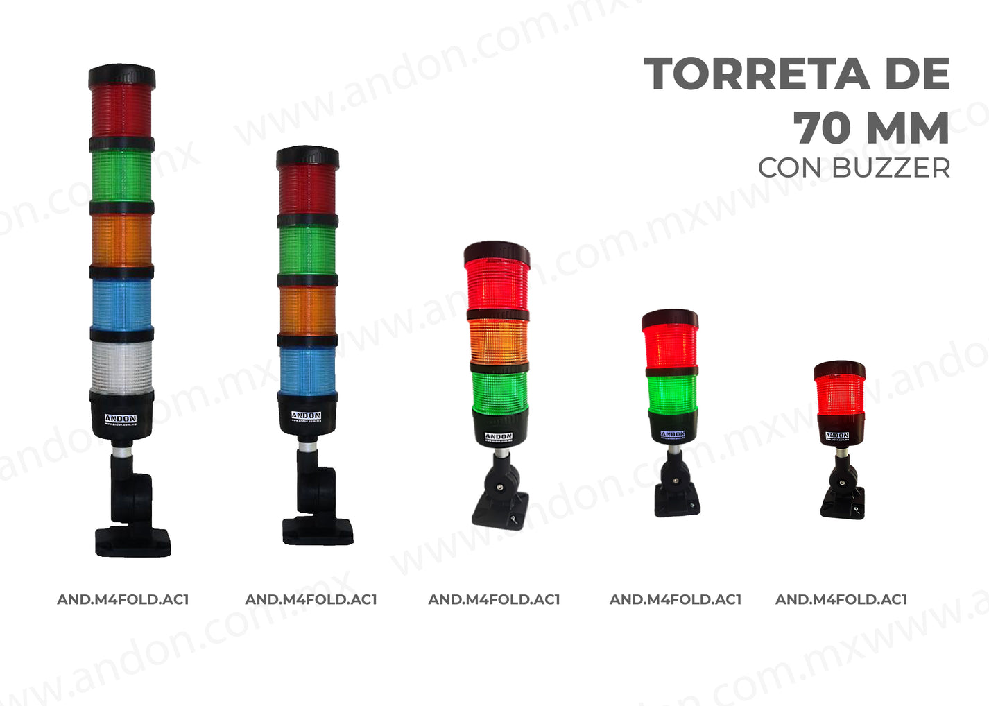 Torreta de 70 mm con Buzzer – Andon Store